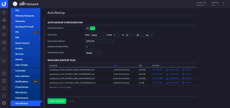 Speicherpfad des Unifi Controller Backups ändern | datamate